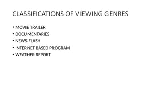 VIEWING GENRES GRADE SEVEN ENGLISH .pptx