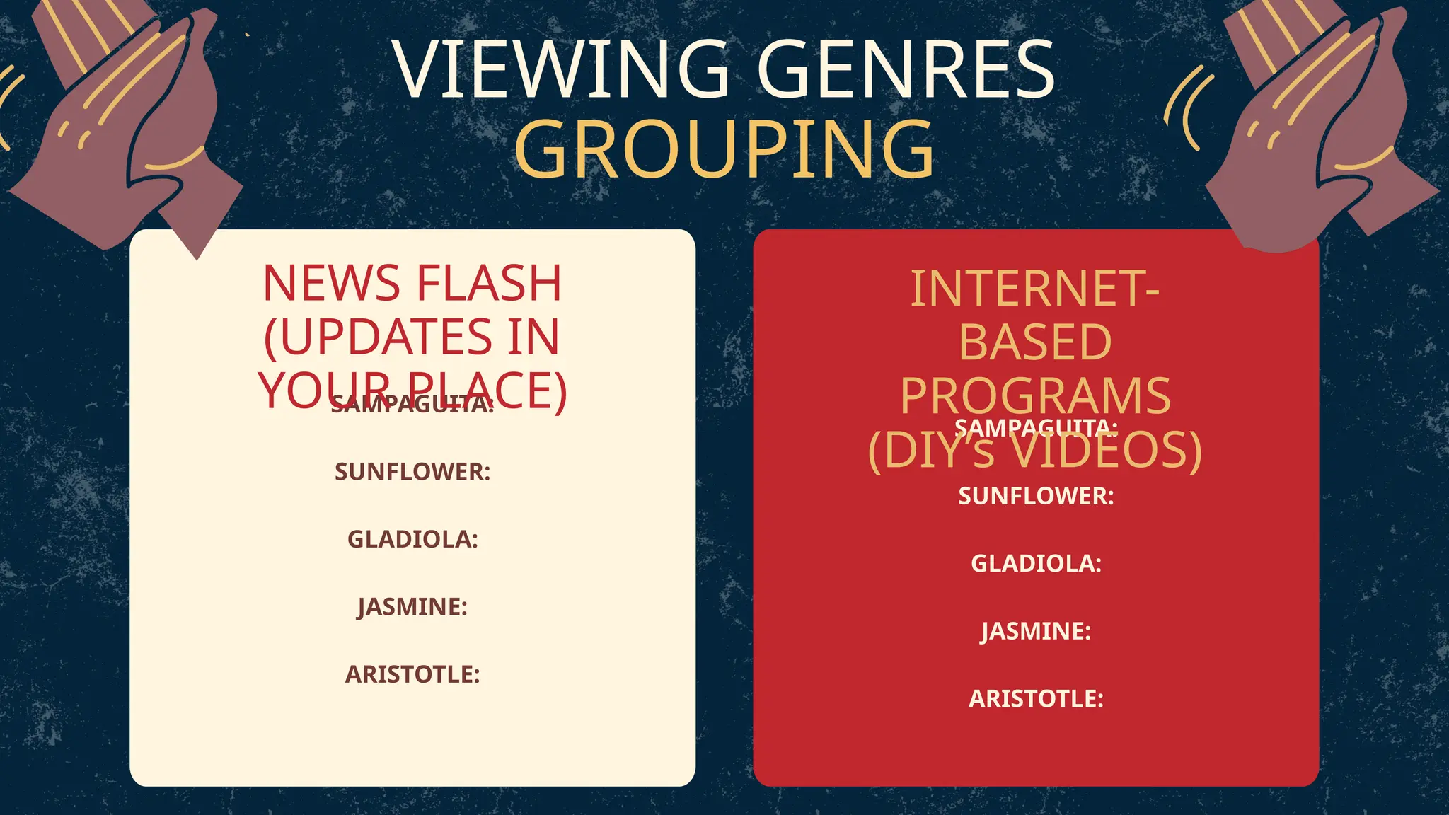 GRADE 8 LESSONG Q2: VIEWING GENRES.1.pptx