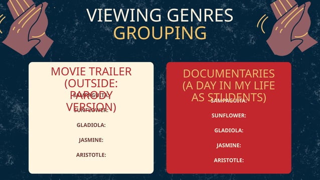 GRADE 8 LESSONG Q2: VIEWING GENRES.1.pptx