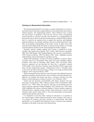 Family Members' Experiences With Viewing in the Wake of Sudden Death | PDF
