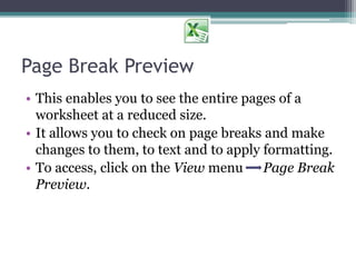 Viewing the worksheet in different ways | PPTX | Operating Systems ...