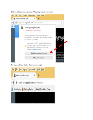 Viewing unsecure script on mozilla firefox | PDF
