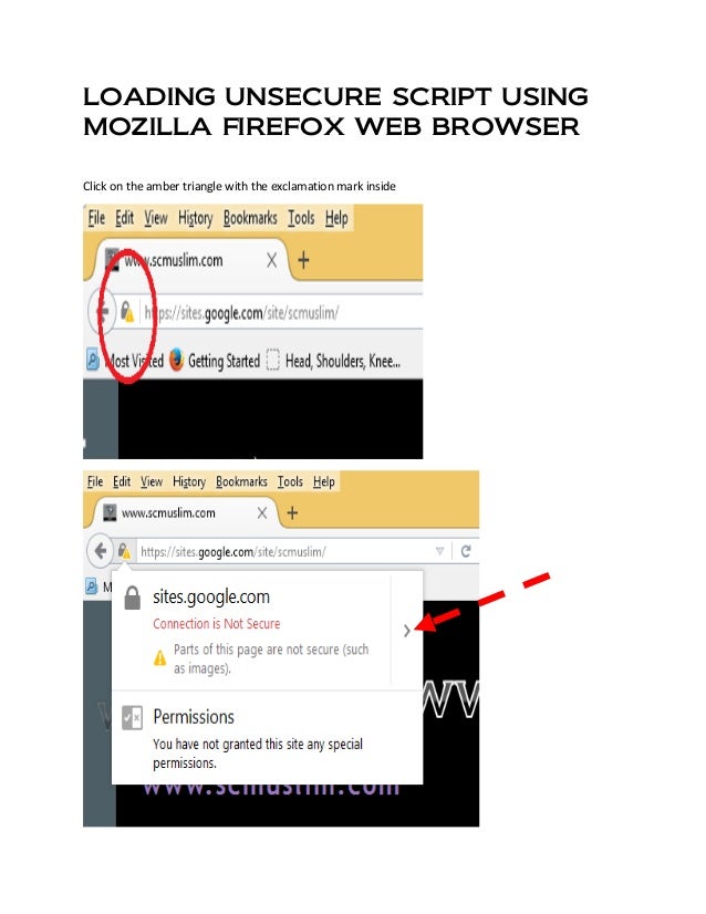 Viewing unsecure script on mozilla firefox
