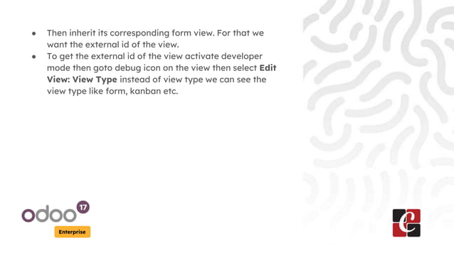 View Inheritance in Odoo 17 - Odoo 17 Slides | PPTX | Technology & Computing