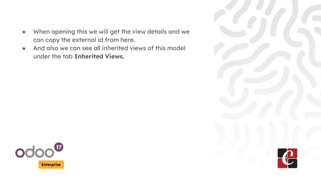 View Inheritance in Odoo 17 - Odoo 17 Slides | PPTX | Technology & Computing