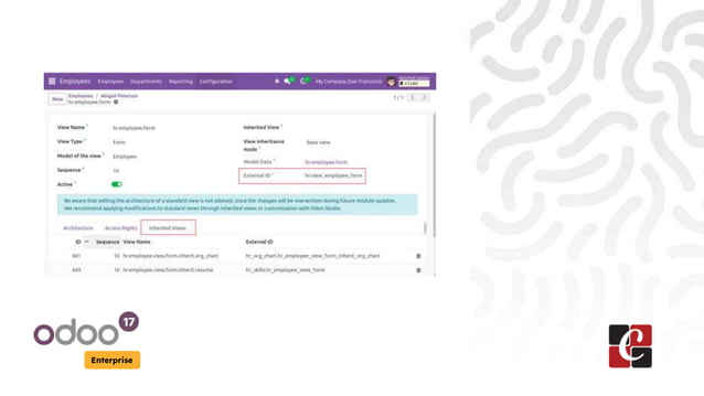 View Inheritance in Odoo 17 - Odoo 17 Slides | PPTX | Technology & Computing