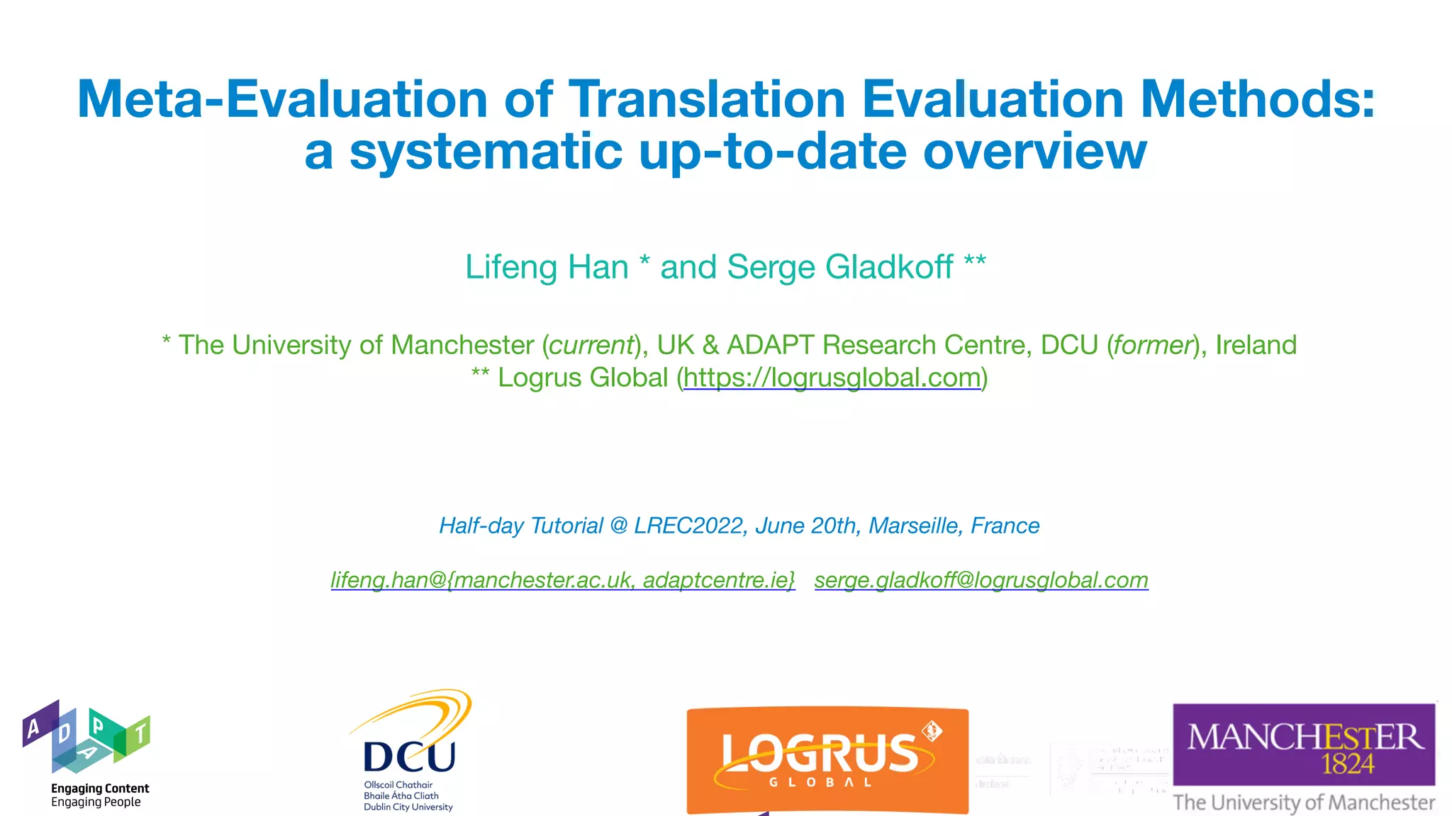Meta-Evaluation of Translation Evaluation Methods: a systematic up-to ...