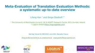 Meta-Evaluation of Translation Evaluation Methods: a systematic up-to ...