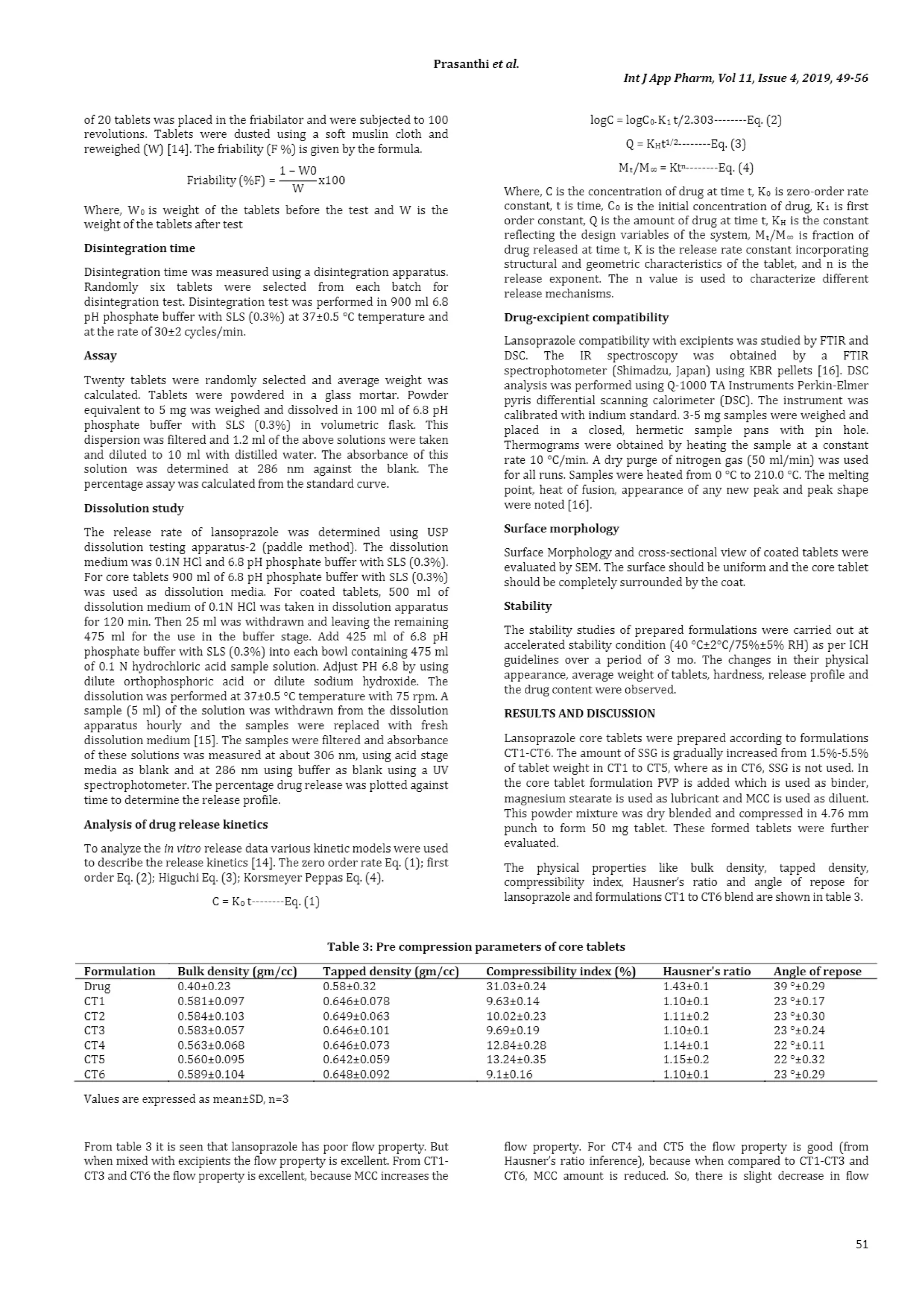 View Of Formulation And Evaluation Of Press Coated Tablets Of