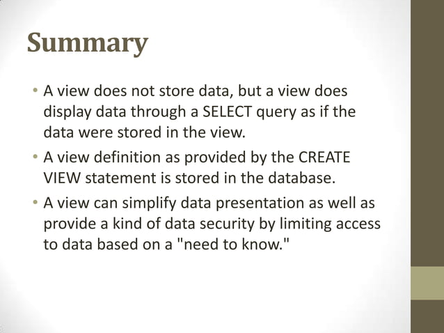 Oracle Database View | PPTX | Databases | Computer Software and ...