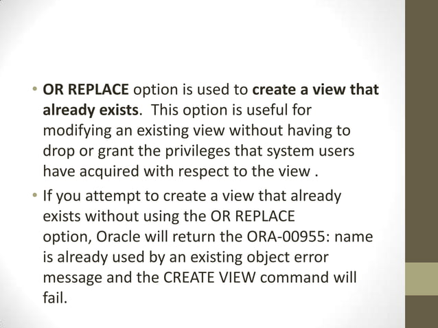Oracle Database View Ppt