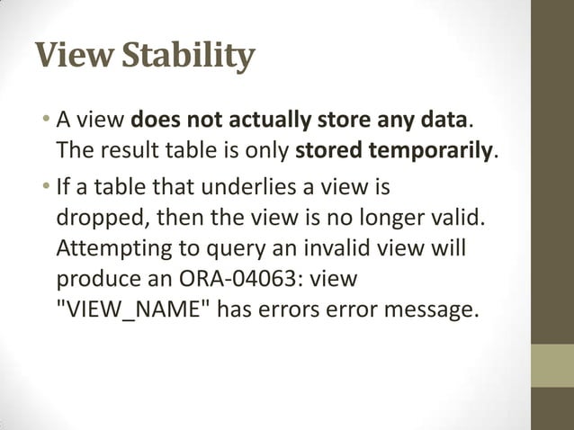Oracle Database View Ppt