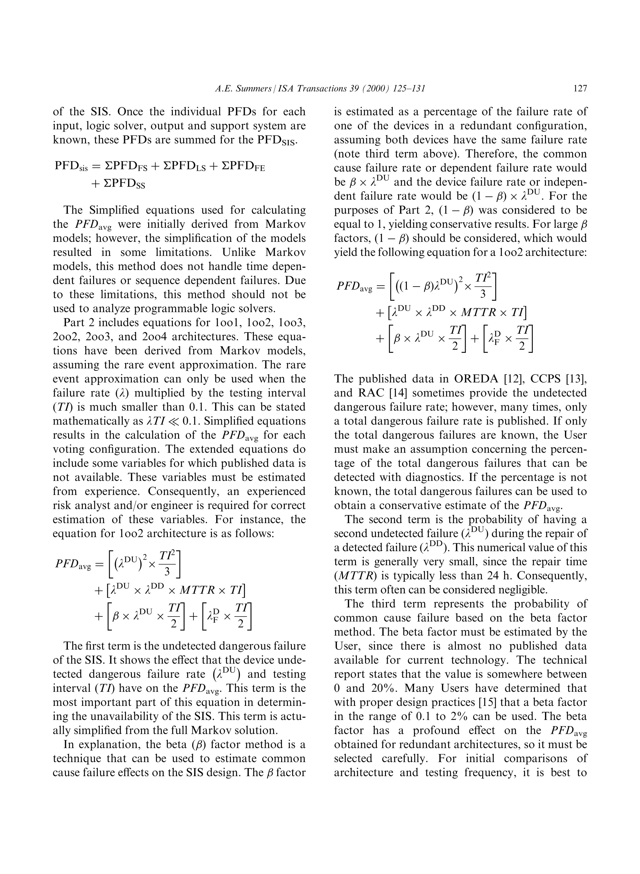 Viewpoint on ISA TR84.0.02 - simplified methods and fault tree analysis | PDF