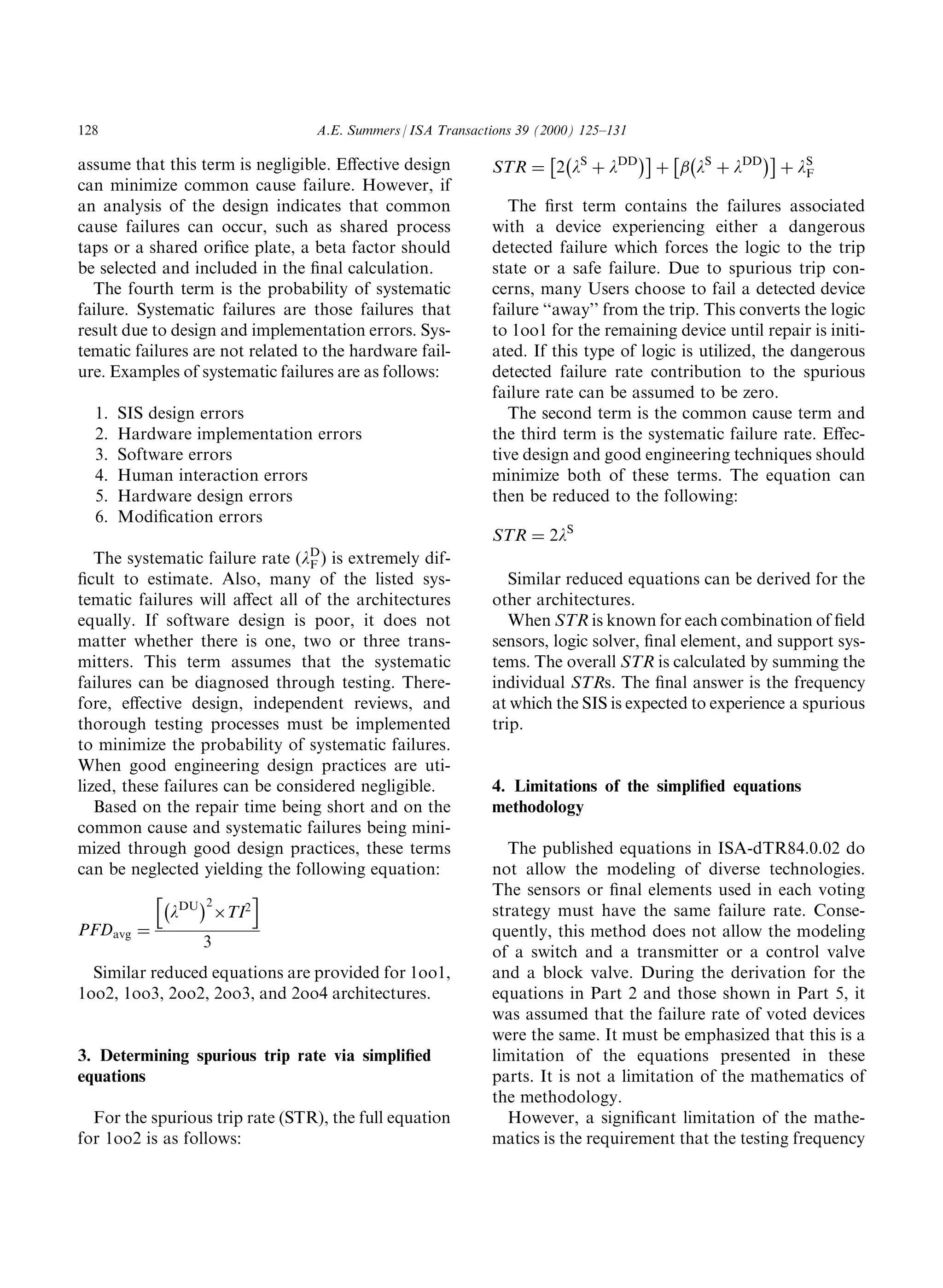Viewpoint on ISA TR84.0.02 - simplified methods and fault tree analysis | PDF