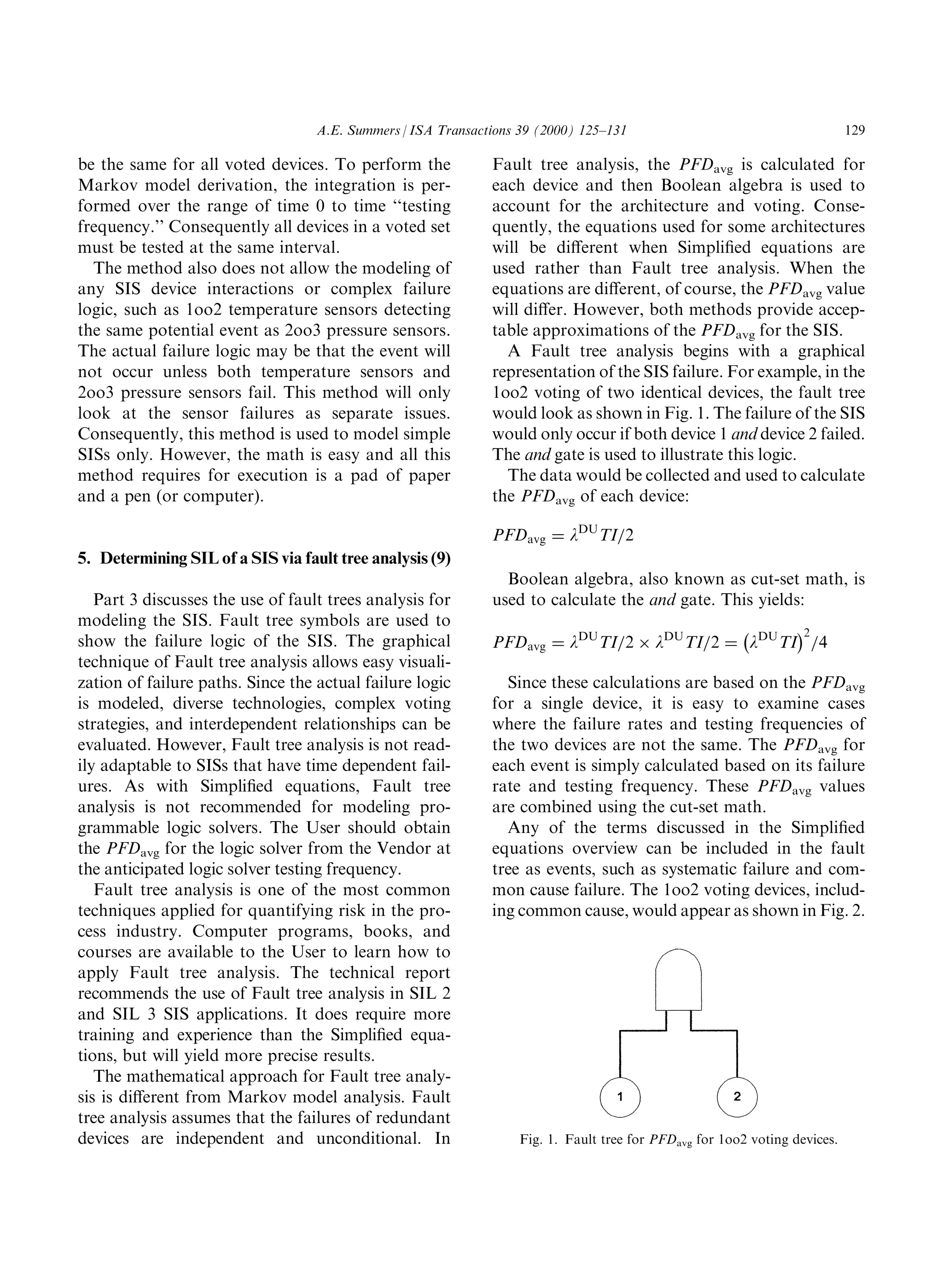 Viewpoint on ISA TR84.0.02 - simplified methods and fault tree analysis | PDF