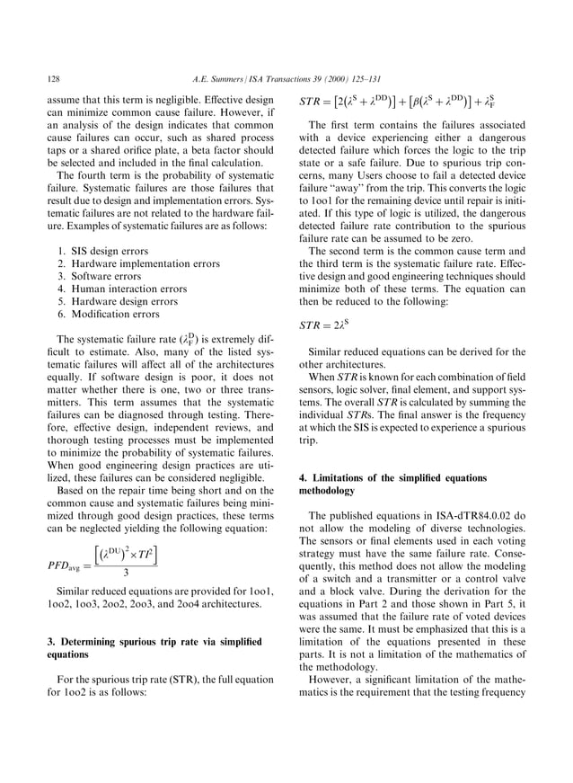 Viewpoint on ISA TR84.0.02 - simplified methods and fault tree analysis ...