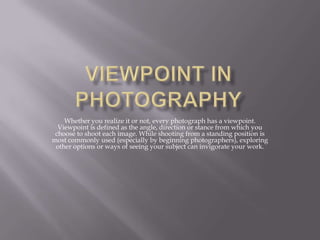 Viewpoint in photography