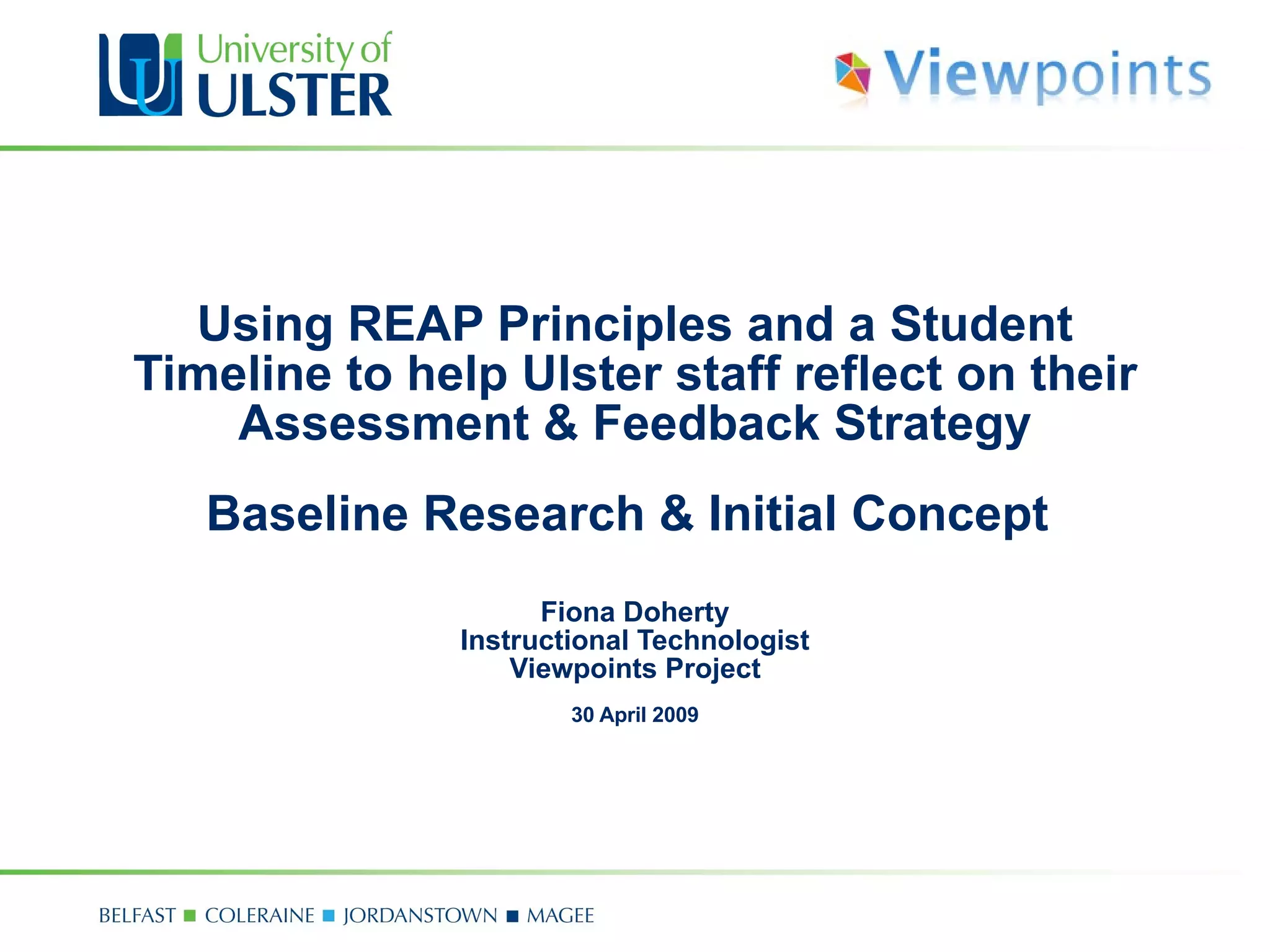 Assessment & Feedback Reflective Tool | PPT