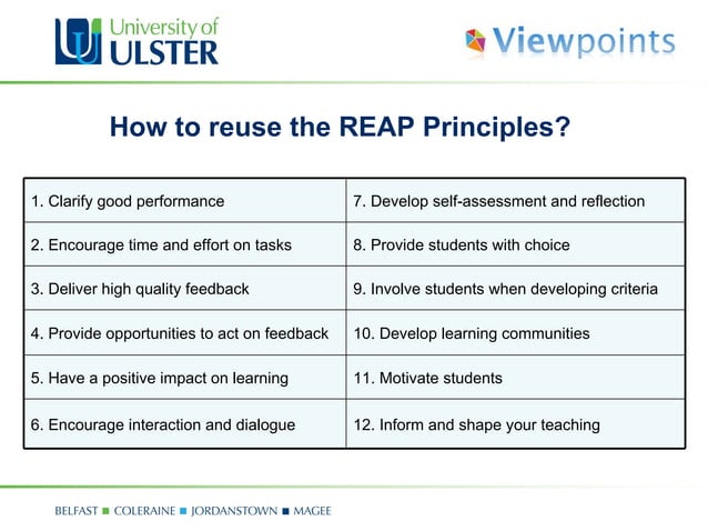 Assessment & Feedback Reflective Tool | PPT