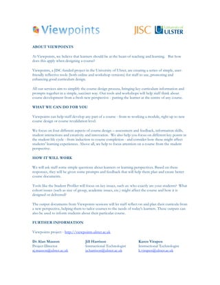 Viewpoints factsheet | PDF