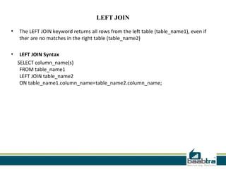 Views, Triggers, Functions, Stored Procedures, Indexing and Joins | PPT