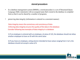 Views, Triggers, Functions, Stored Procedures, Indexing and Joins | PPT
