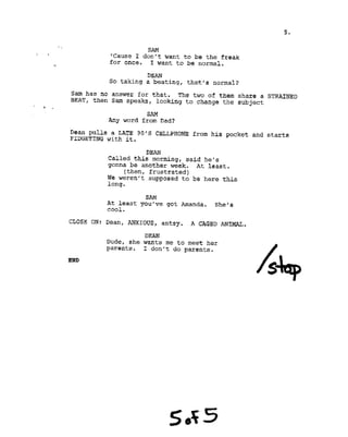 4.13 After School Special - Casting Side for young Dean Winchester | PDF