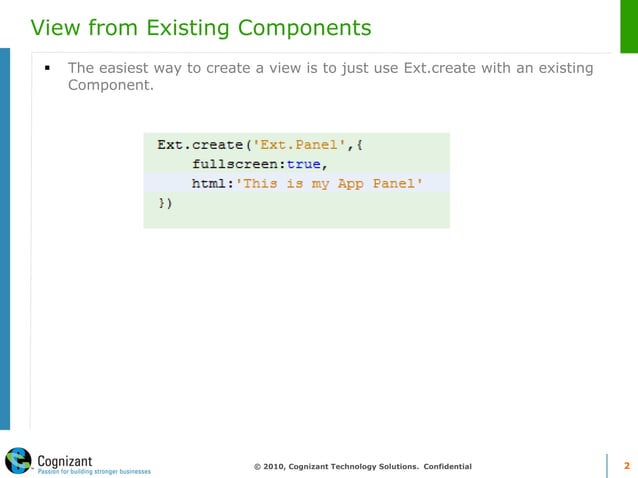 Workshop on Sencha Touch - Part 4 - Views in sencha touch | PDF