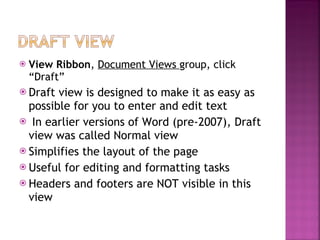 Views in word_2010 | PPT
