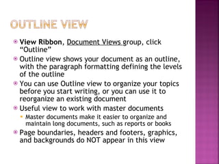 Views in word_2010 | PPT