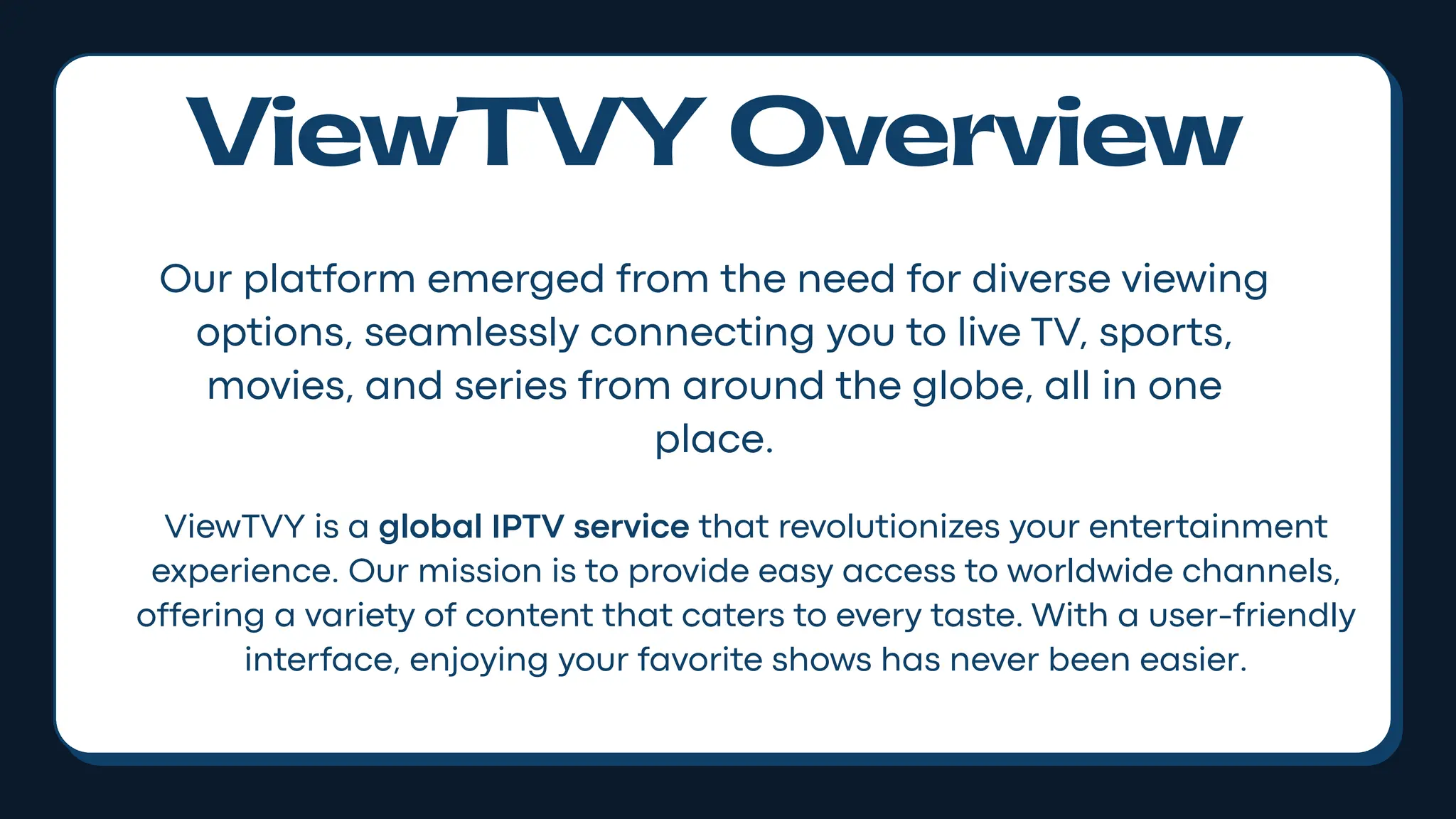 ViewTVY – Your Gateway to Global IPTV Channels | PDF