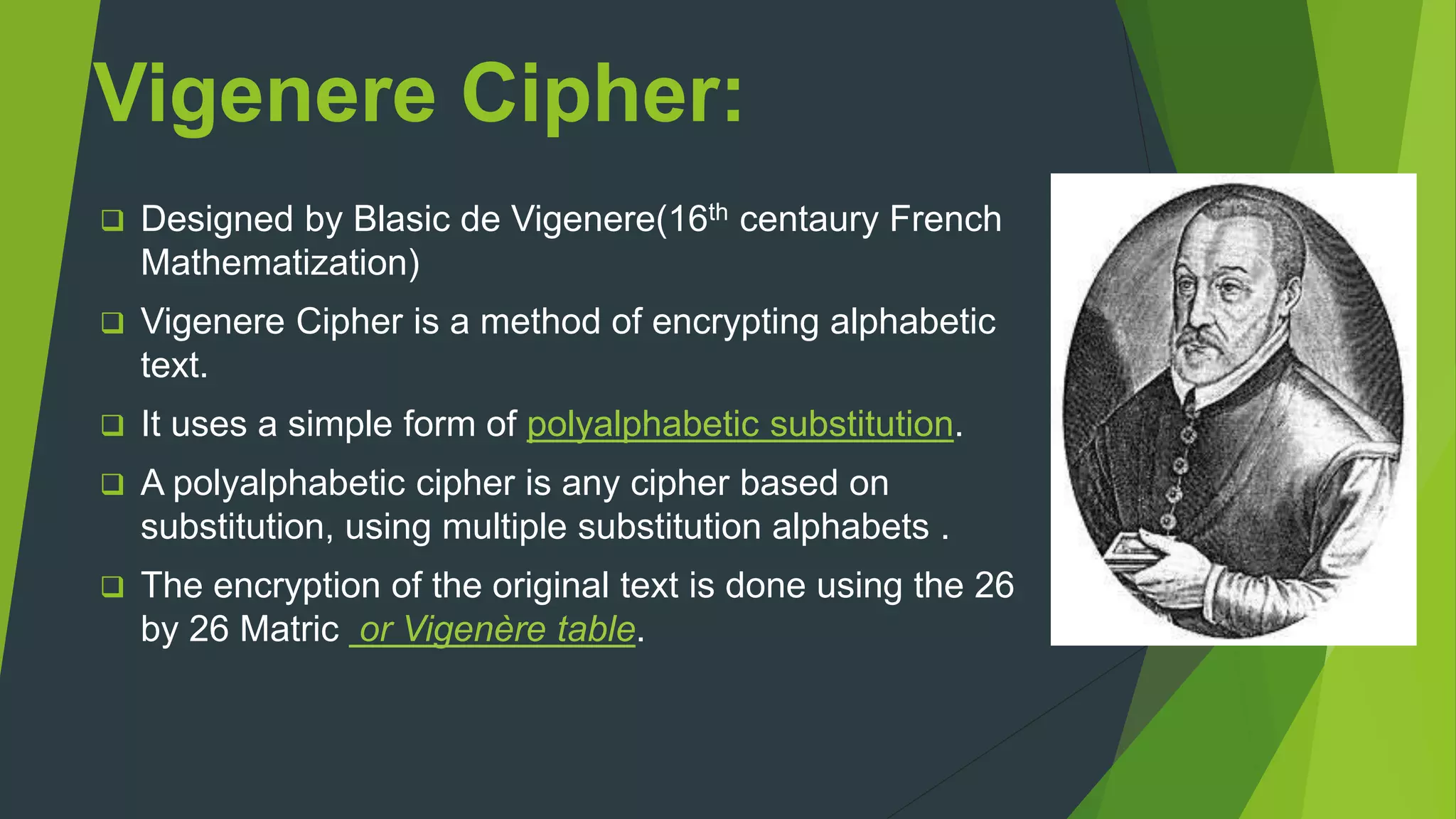Vigenere cipher | PPTX | Programming Languages | Computing