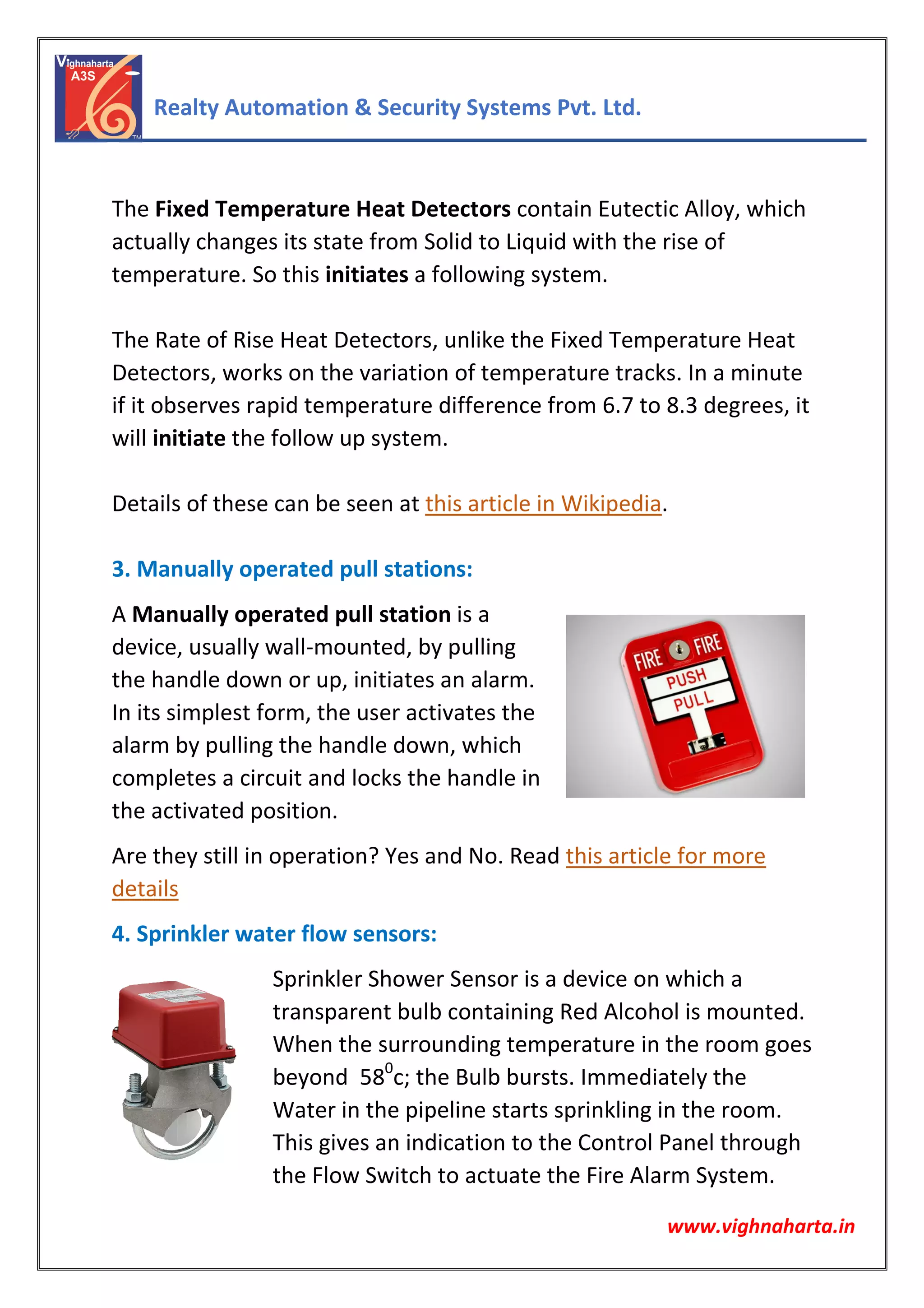 Initiating Devices in a Fire Alarm System | PDF