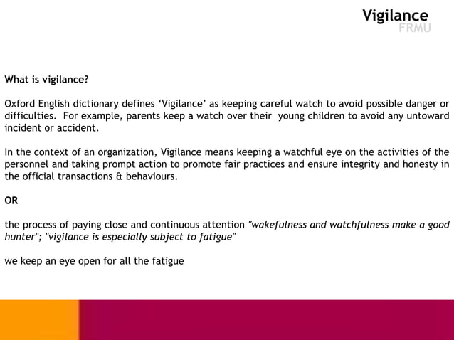 Why Vigilance Is Important? | PPTX | Business | Business and Finance