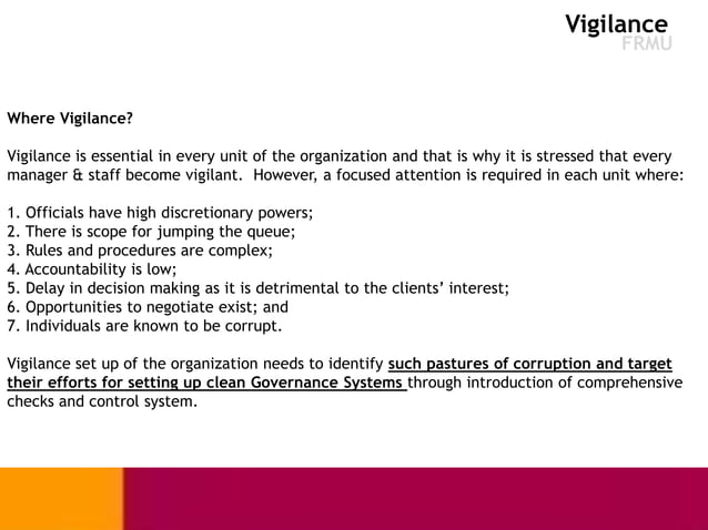 Why Vigilance Is Important? | PPTX | Business | Business and Finance