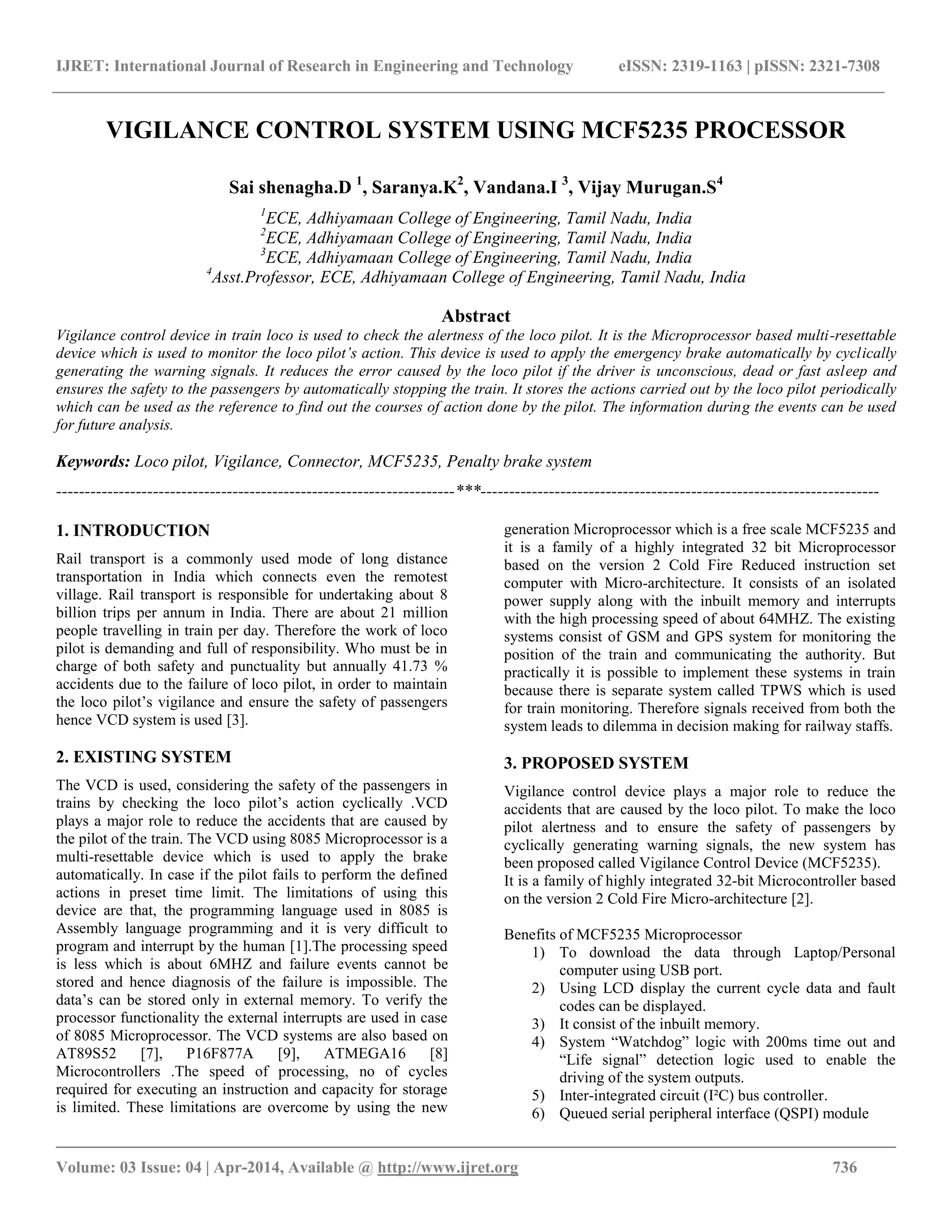 Vigilance control system using mcf5235 processor | PDF | Computer ...