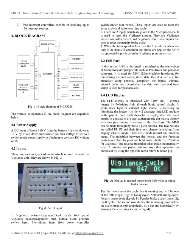 Vigilance control system using mcf5235 processor | PDF