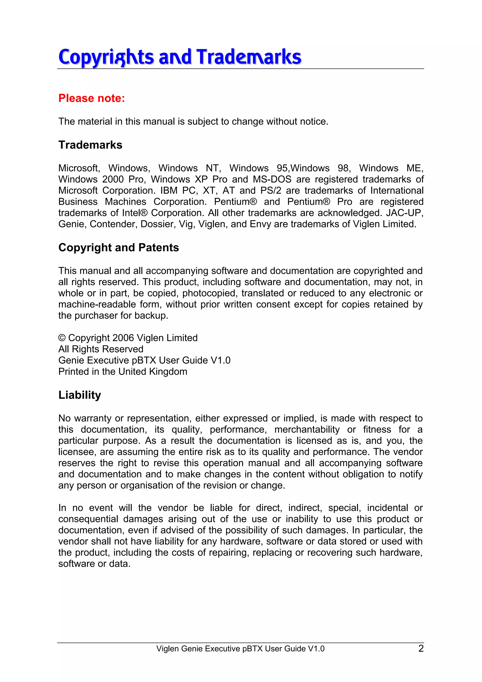 Viglen genie executive_p_btx_user_guide | PDF