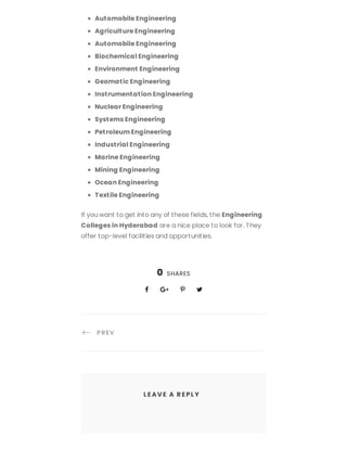 Different Specializations in Engineering | PDF