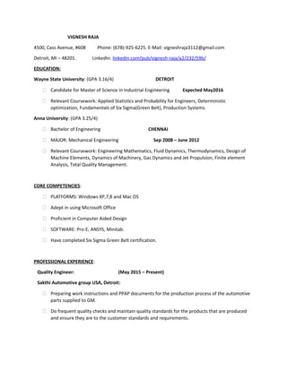 Vignesh resume updated | PDF