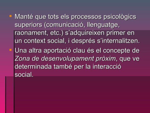 El constructivisme social de Vigotsky | PPT