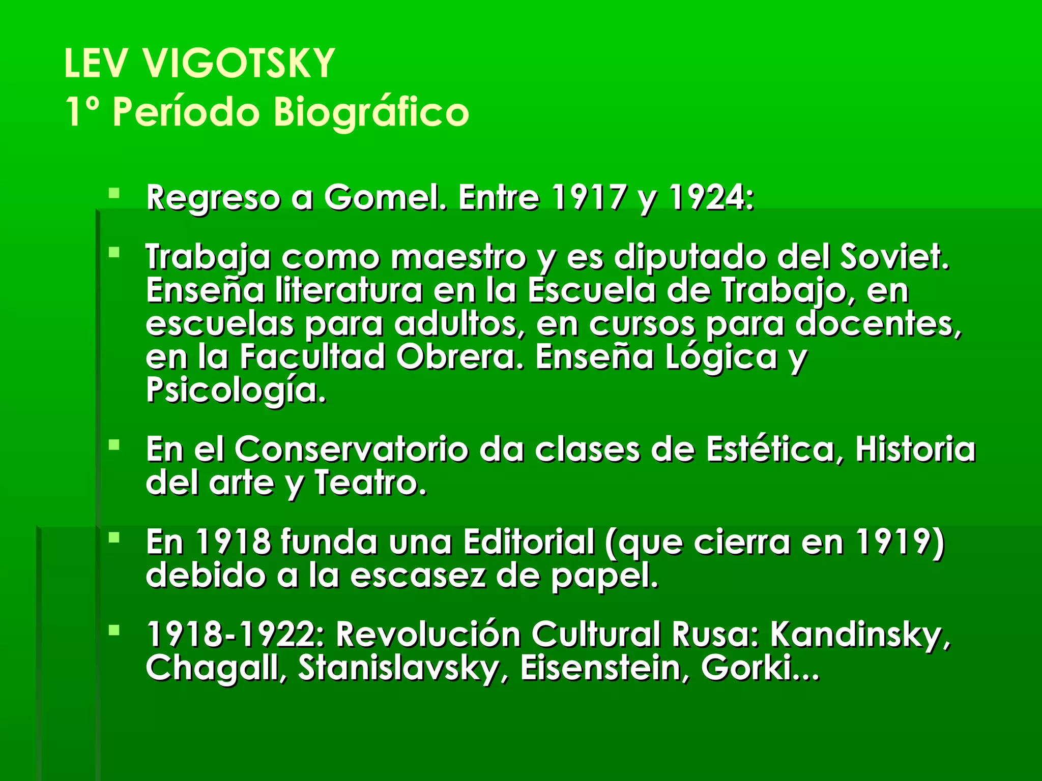 Vigotsky biografía y conceptos básicos | PPT