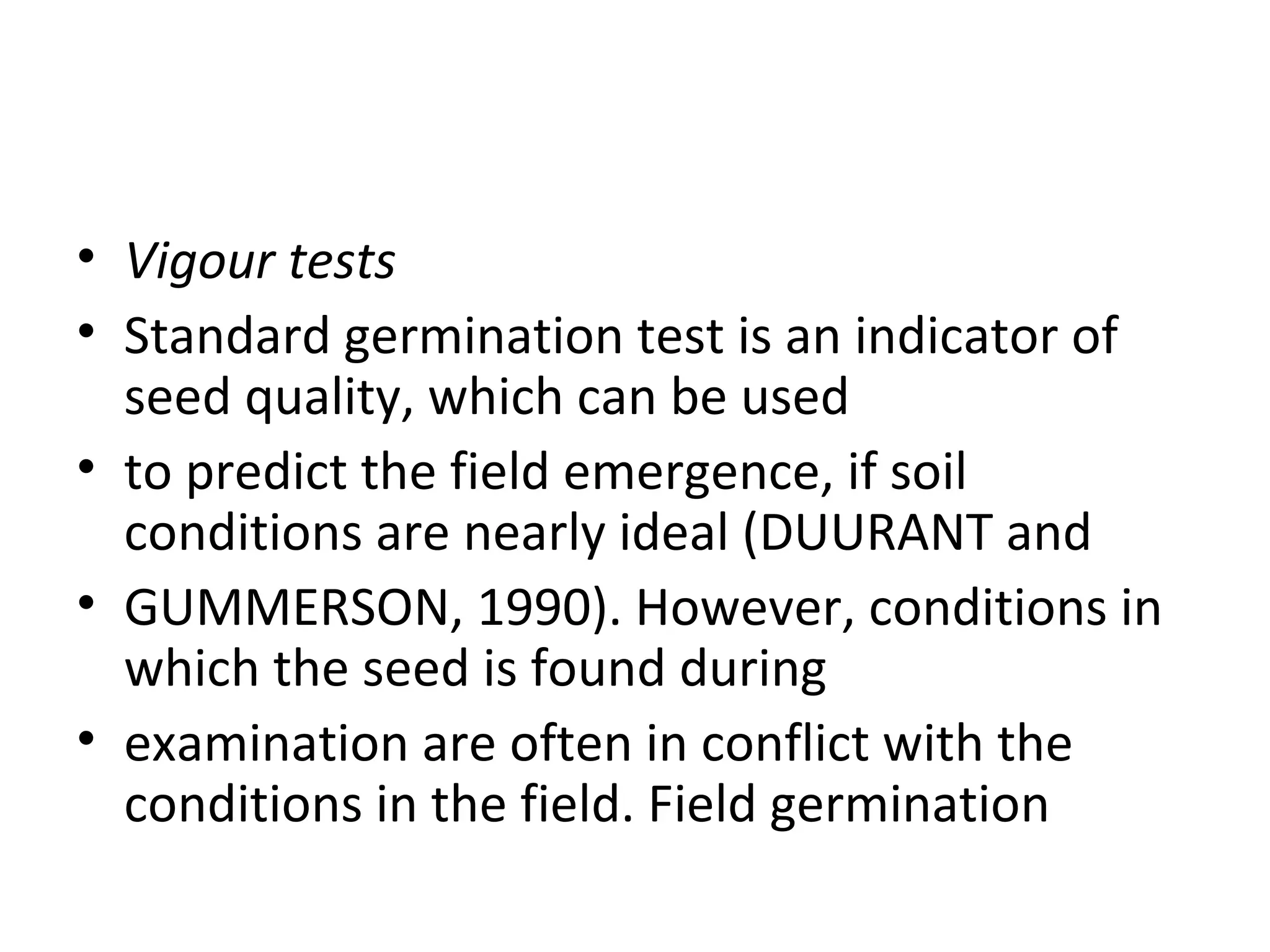 Vigour tests as indicators of seed viability | PPT