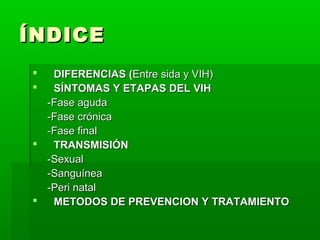 Vih (virus de la inmunodeficiencia humana) | PPT
