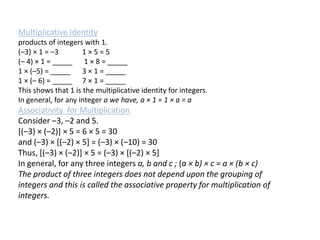 Vii ch 1 integers | PPTX