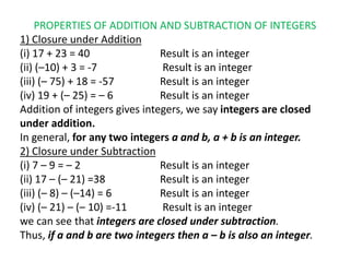 Vii ch 1 integers | PPTX