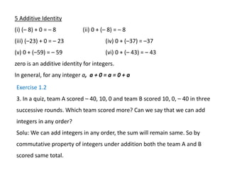 Vii ch 1 integers | PPTX