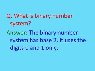 BINARY NUMBER SYSTEM | PPT