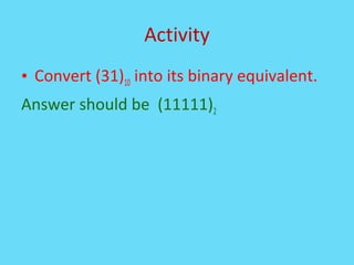 BINARY NUMBER SYSTEM | PPT