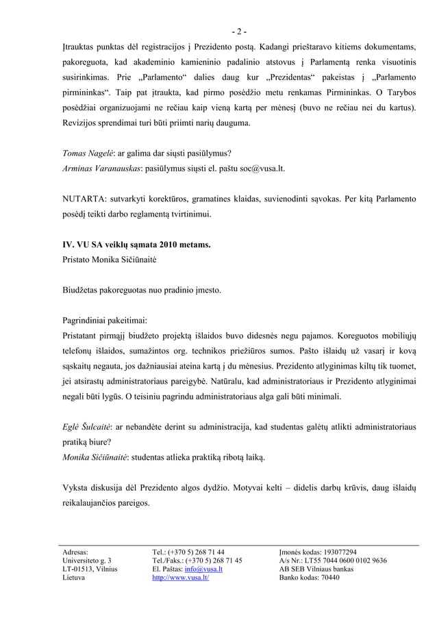VII-ojo VU SA_parlamento_posedzio_protokolas[04-26] | PDF